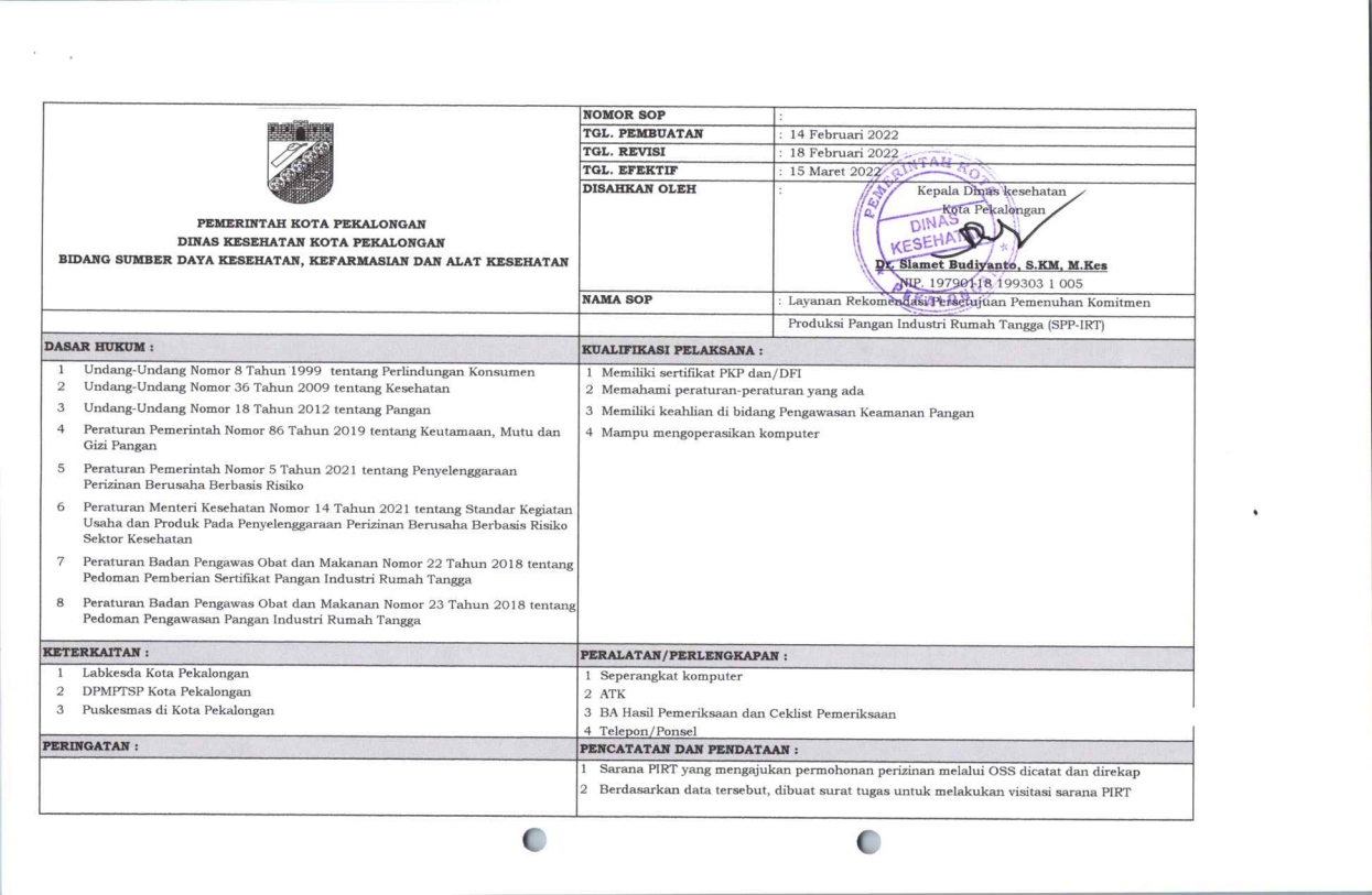 Layanan Rekomendasi Persetujuan Pemenuhan Komitmen Produksi Pangan ...